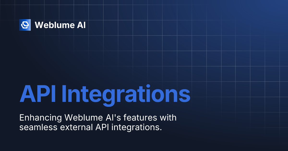 API Integrations | Weblume AI